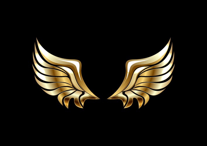 3d wings gold logo Royalty Free Vector Image - VectorStock