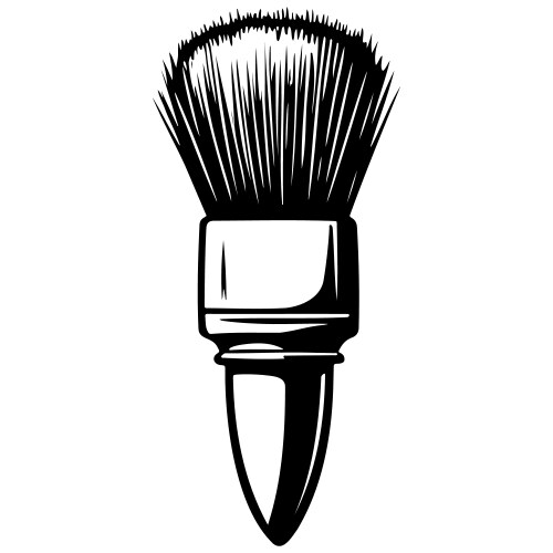 Cartoon paint brush drawing outline line Vector Image