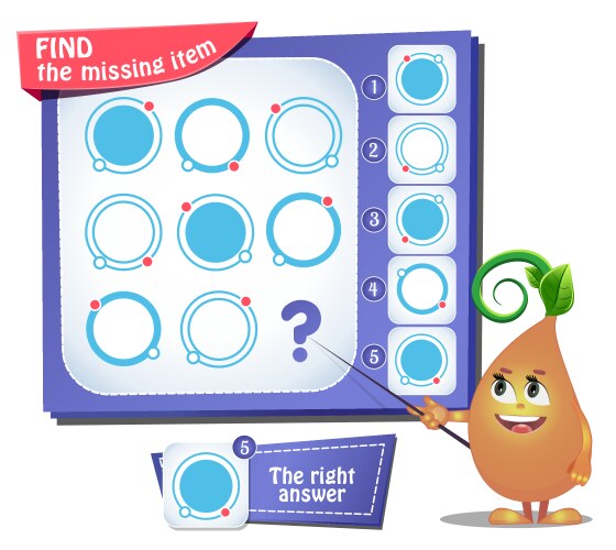 Find the missing item triangle iq Royalty Free Vector Image