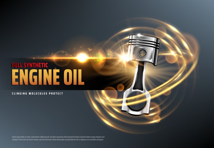 Engine oil advertisement background Royalty Free Vector