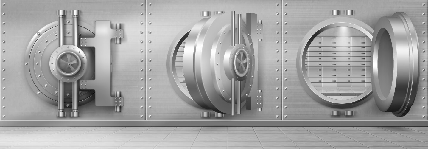 Bank vault background with money gold Royalty Free Vector
