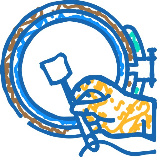 Stitch guide embroidery hobby icon doodle Vector Image