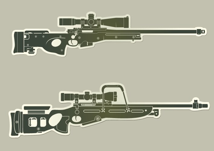 Heavy sniper sticker Royalty Free Vector Image