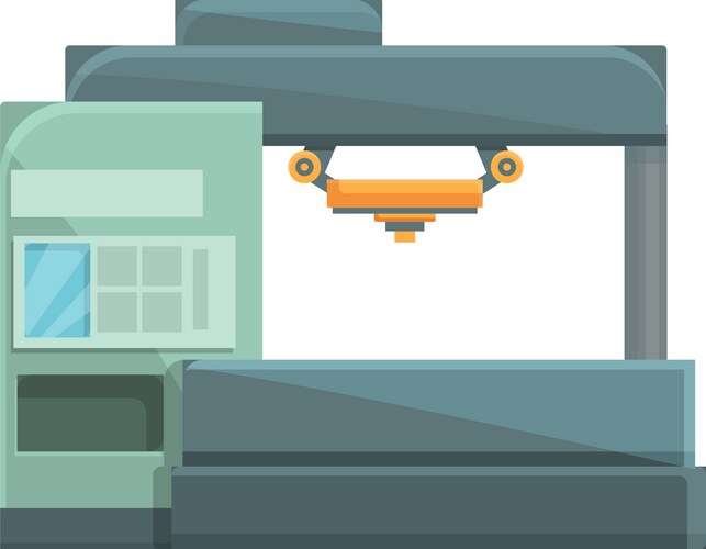 Cnc mill icon cartoon machine equipment Royalty Free Vector