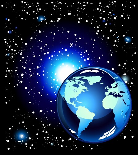 Earth in space scene Royalty Free Vector Image