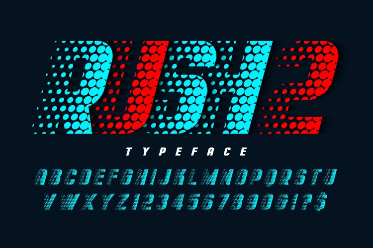 Dynamic bold italic font design alphabet typeface Vector Image