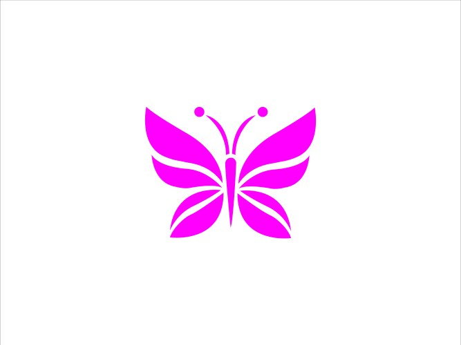 Simple butterfly logo design Royalty Free Vector Image