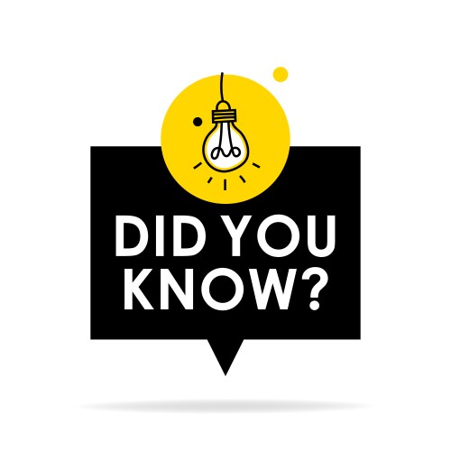 Did you know question inside rectangular speech Vector Image