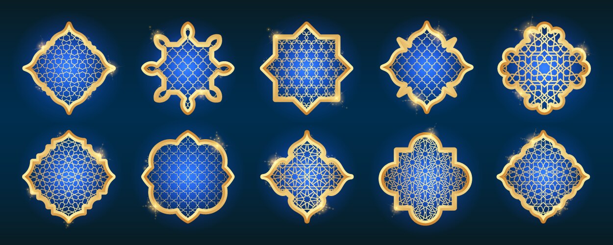 Islamic frame shapes set ramadan window with Vector Image