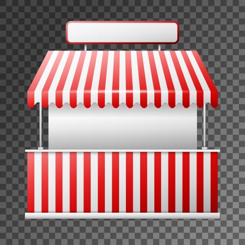 Wooden market stand stall Royalty Free Vector Image