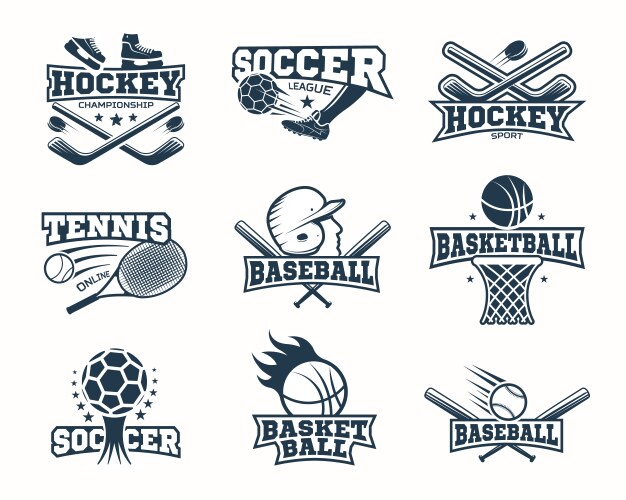 Vintage sports logo design retro baseball Vector Image