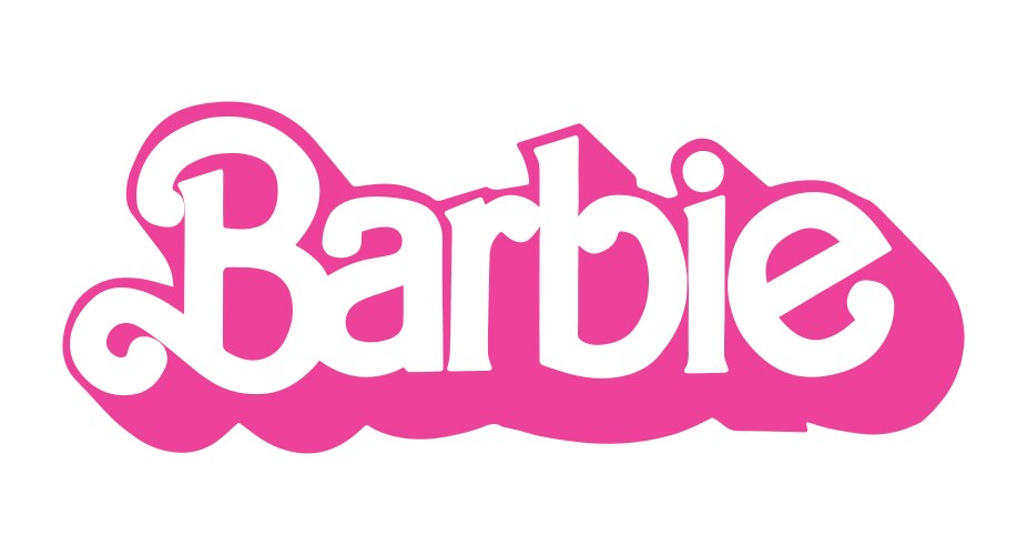 Barbie pink vintage logo Royalty Free Vector Image