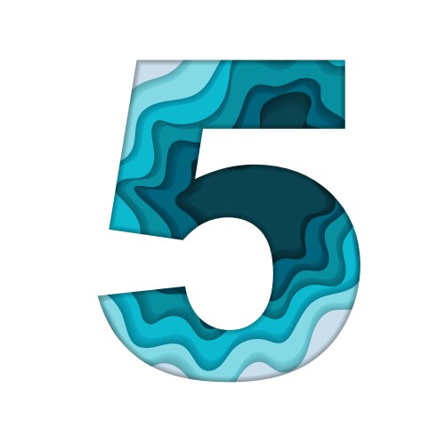 Cartoon groovy number five superhero character Vector Image