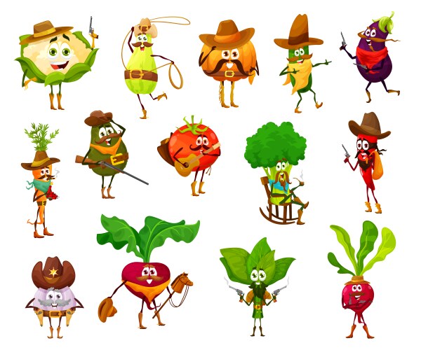 Cartoon vegetables characters Royalty Free Vector Image