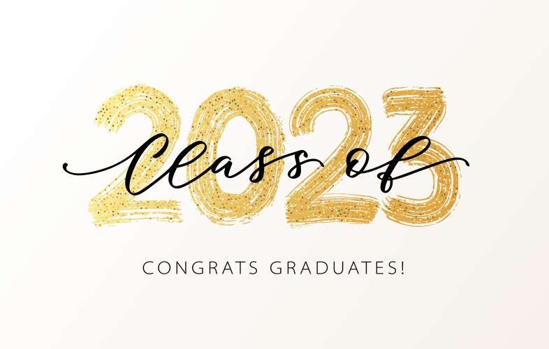 Class of 2023 graduate congrats emblem circle Vector Image