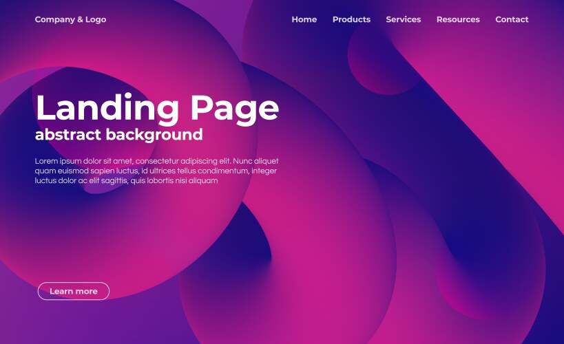 Website landing page template abstract background Vector Image