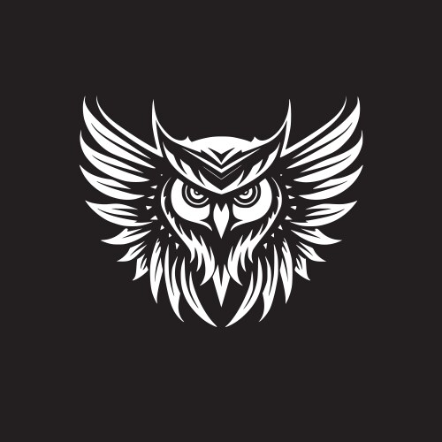 Owl - black and white Royalty Free Vector Image