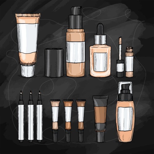 Types of foundations Royalty Free Vector Image