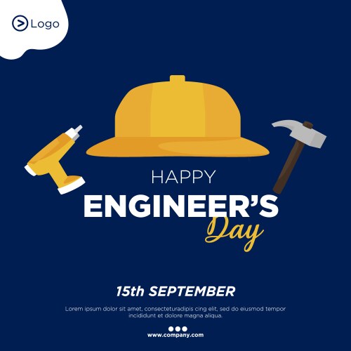 Banner design of happy engineers day Royalty Free Vector