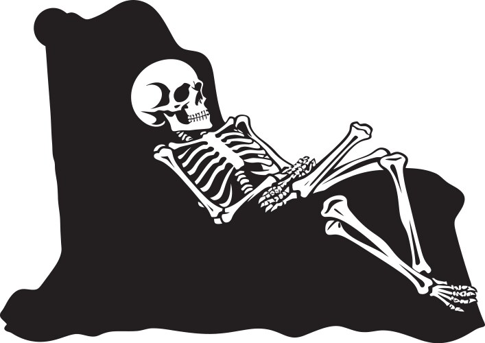 Bone Chilling Nap Skeleton Resting On Bed Icon Vector Image
