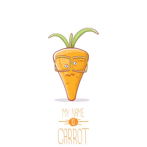 Funny cartoon cute carrot character Royalty Free Vector