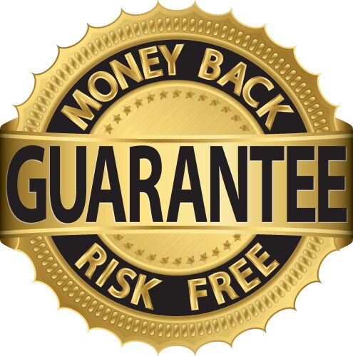Golden money back guarantee labels Royalty Free Vector Image