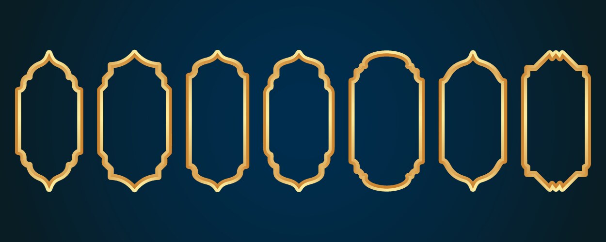 Islamic shapes ramadan window frame design Vector Image