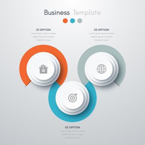 Infographics three options Royalty Free Vector Image