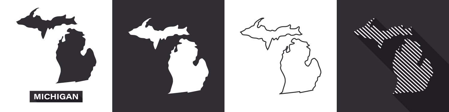 Michigan State Shape Outline Vector Images (over 270)