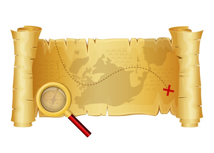 Treasure hunt flat Royalty Free Vector Image - VectorStock