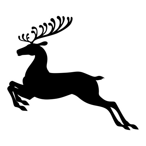 Christmas reindeer silhouette Royalty Free Vector Image