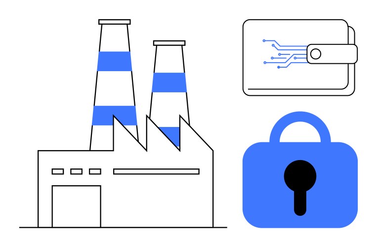 Digital wallet with circuit pattern and industrial