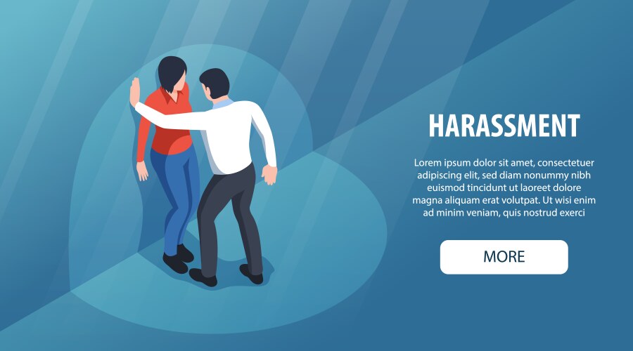 Harassment isometric infographic Royalty Free Vector Image