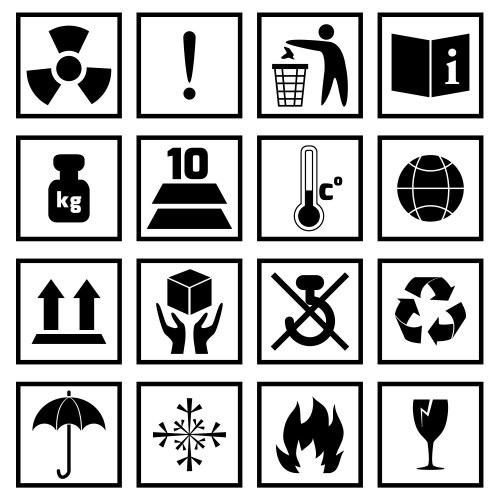 Set of packaging symbols Royalty Free Vector Image