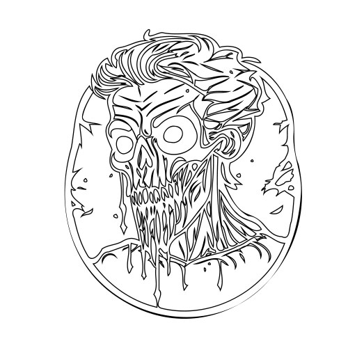 Zombie outline sketch Royalty Free Vector Image