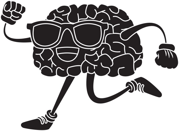 Running Brain Cartoon Royalty Free Vector Image