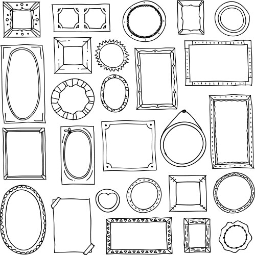 Hand draw frame icon design Royalty Free Vector Image