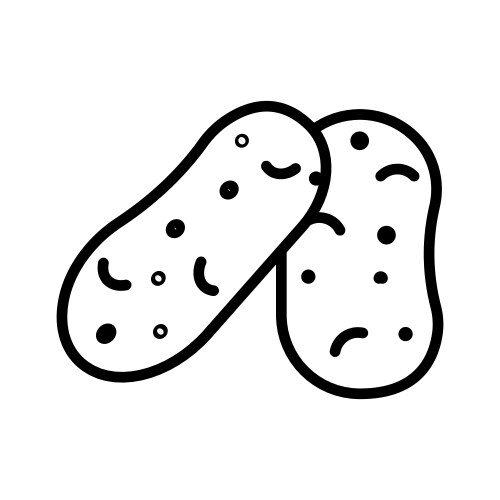 Potato icon linear logo mark in black and white Vector Image