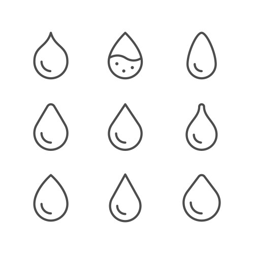 Water drop line outline icon Royalty Free Vector Image