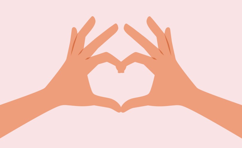 Heart shaped hands Royalty Free Vector Image - VectorStock