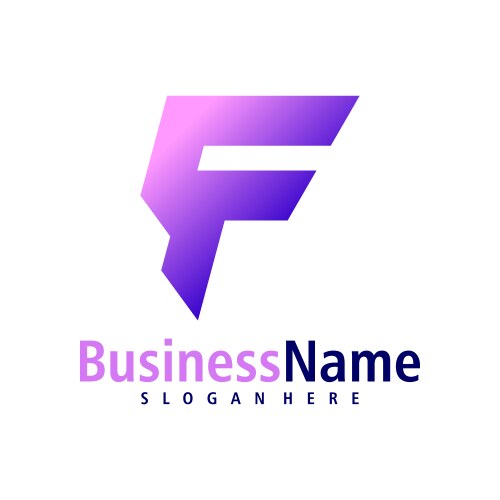 Letter f logo design creative initial Royalty Free Vector