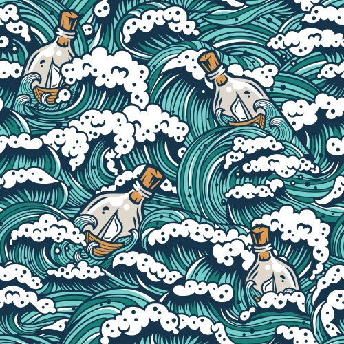 Pattern with sea or ocean wave for marine design Vector Image