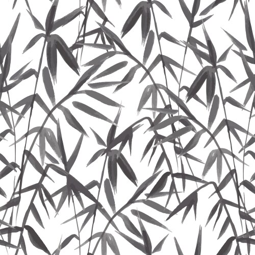 Ink drawing seamless pattern with a bamboo Vector Image