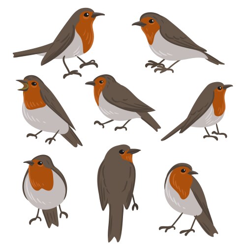 European Robin Vector Images (over 210)