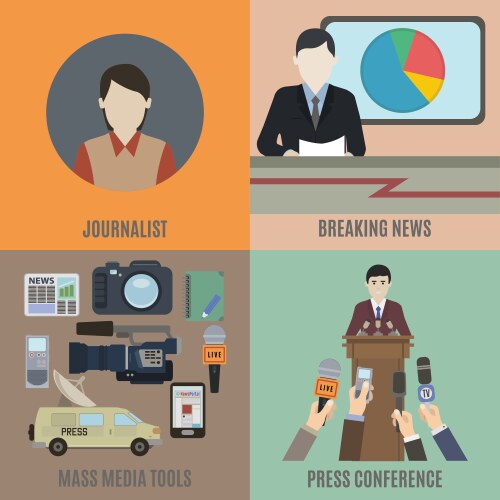 Journalism and journalist Royalty Free Vector Image
