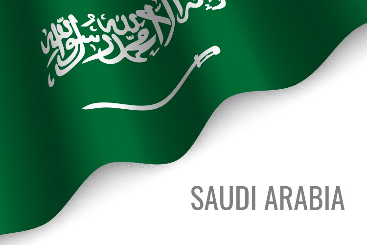 Saudi Arabia Flag Icon - Wave Royalty Free Vector Image