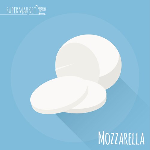 Mozzarella cheese cartoon Royalty Free Vector Image