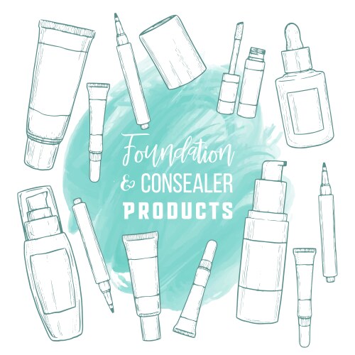 Types of foundations Royalty Free Vector Image