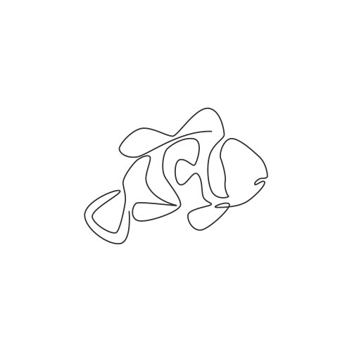 One continuous line drawing cute stingray Vector Image