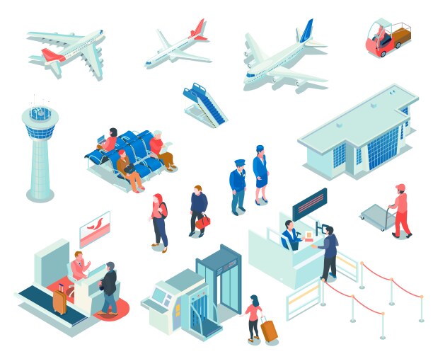 Airport infographic concept Royalty Free Vector Image